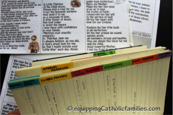 prayer bullet journal tabs and prayers - Equipping Catholic Families