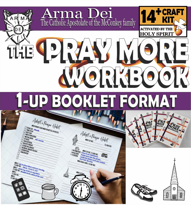 Prayer More 1UP Booklet Square Cover - Equipping Catholic Families
